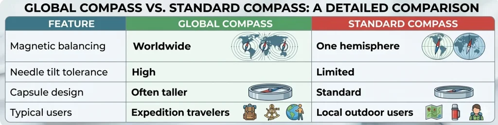Global Compass Needle Explained: Why Some Compasses Work in Both ...